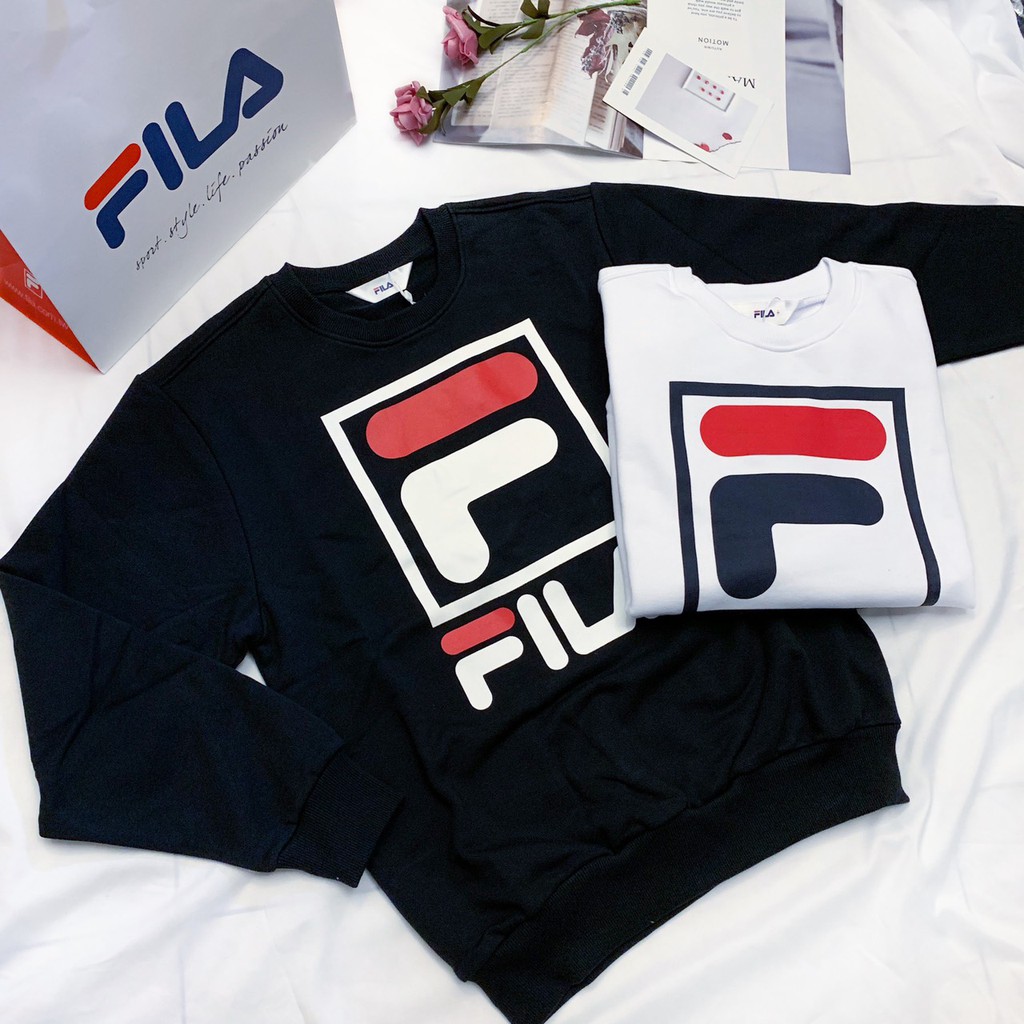 【KT USA】FILA 大學T 方塊 長袖 衛衣 經典 大LOGO款 | 蝦皮購物