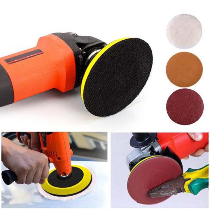 【susumy】4" 砂輪機打磨盤 電鑽 拋光盤 海綿自黏盤 砂輪機 打磨盤 自黏盤 魔鬼氈 打蠟底盤 | 蝦皮購物