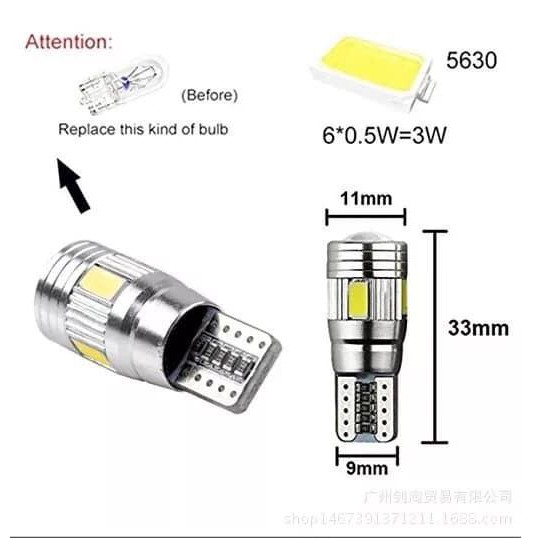 *快樂生活百貨*6LED 5630燈珠 鋁合金燈座耐高溫T10散光 完美解碼 儀表燈 指示燈 牌照燈 排擋頭燈 | 蝦皮購物