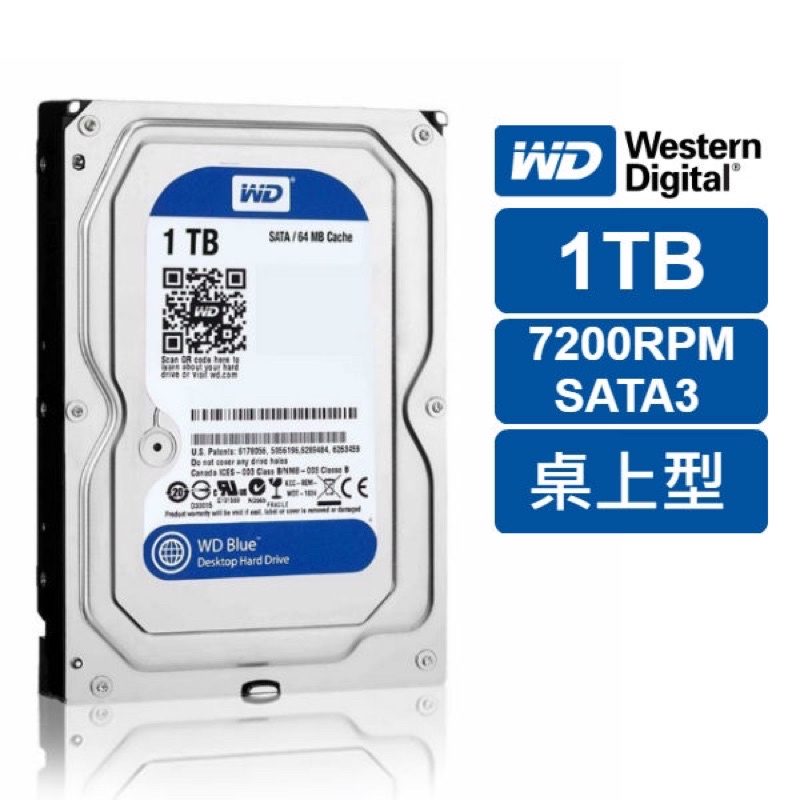 全新原廠保限量出清免運WD威騰 1T 1TB WD10EZEX 藍標 桌上型硬碟(三年保固) | 蝦皮購物