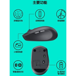 Logitech 羅技 M590 多工靜音無線滑鼠 FLOW技術 黑 紅 灰 24H到貨 【官方旗艦店】 | 蝦皮購物