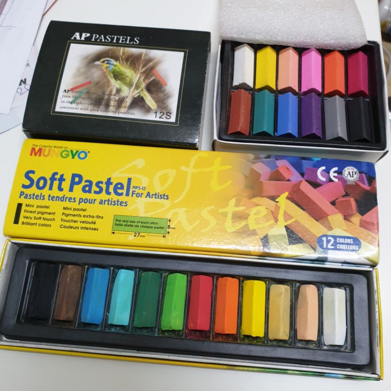 AP 12色 粉彩條 + 韓國 MUNGYO 12色 粉彩筆 | 蝦皮購物