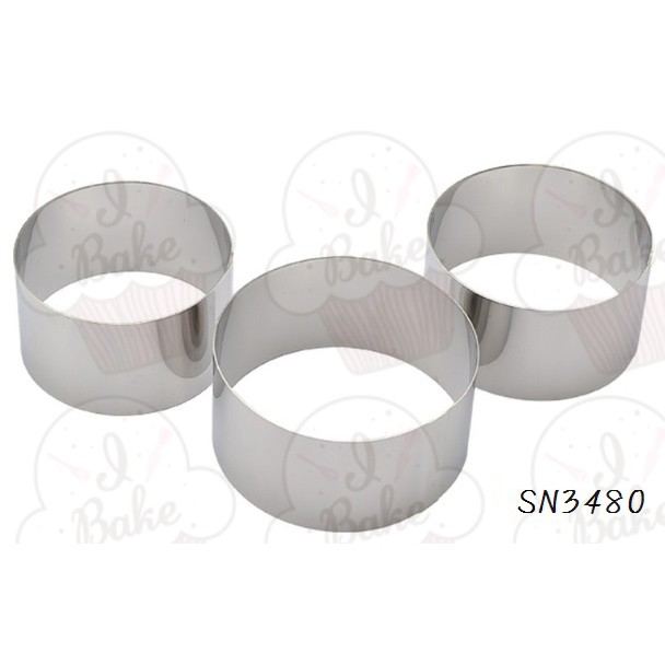 ＊愛焙烘焙＊ 三能 慕斯圈 圓型圈 SN3480 90*50mm 圓模 壓模 司康 蛋糕模 | 蝦皮購物