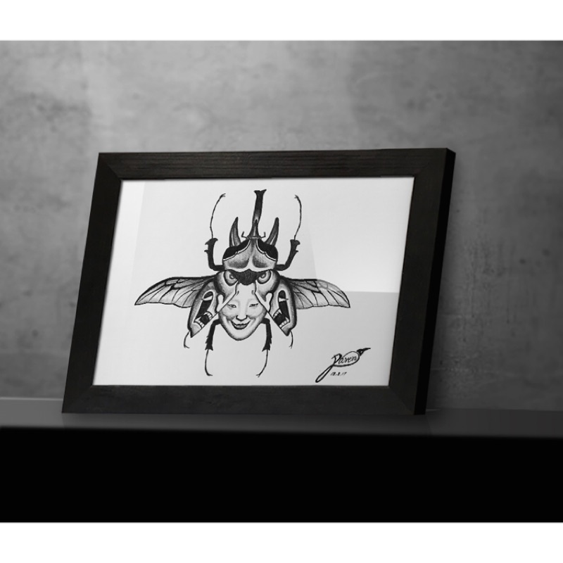 Rich Raven原畫 手繪 畫作 [展翅般若兜蟲系列] | 蝦皮購物