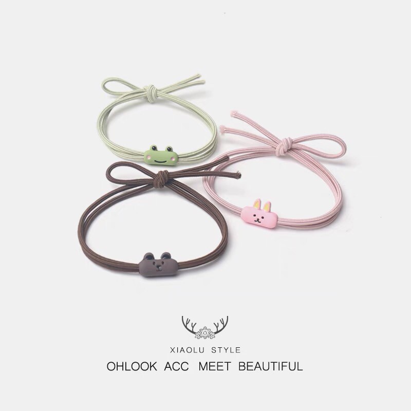 台灣現貨每天出貨Man&Lu可愛 熊臉 兔臉 青蛙臉髮飾髮圈 | 蝦皮購物