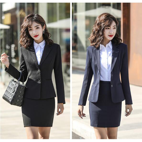 MisuShop ♥ S~8XL OL職業套裝 求職上班正裝 面試經典長袖西服套裝 職場銷售套裝 工作裝 加大碼 | 蝦皮購物