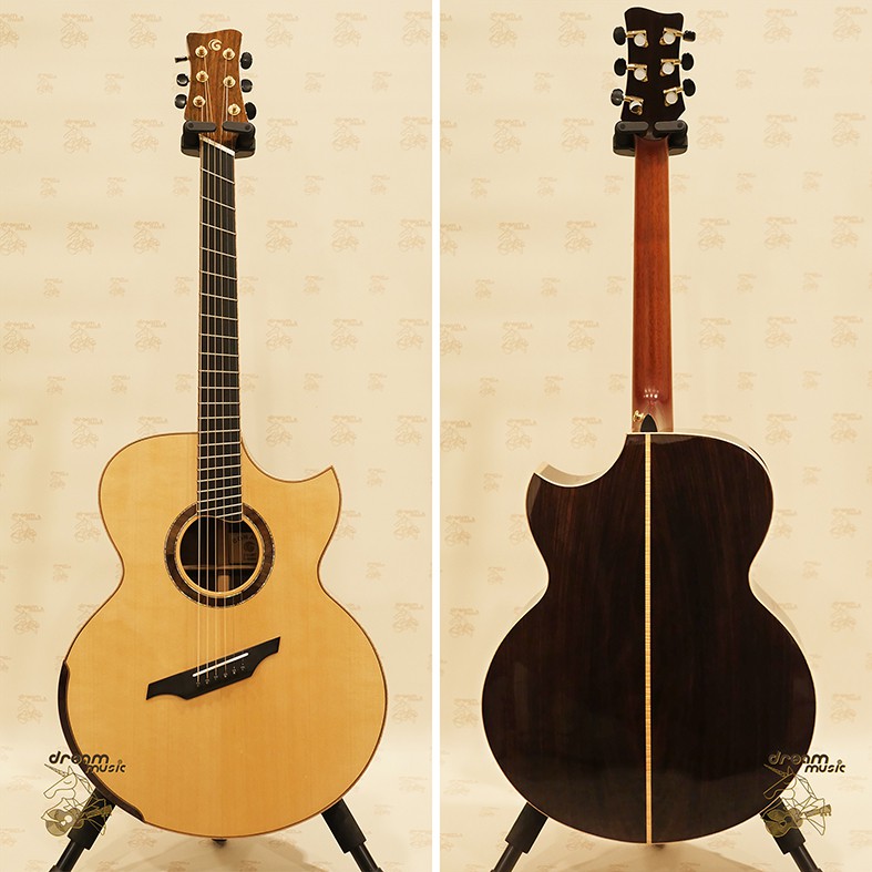 台中 夢想樂器 Gomans J-S18FC 全單板 木吉他 雲杉面板 玫瑰木側背 J桶身 缺角款 扇形指板 側板響孔 | 蝦皮購物