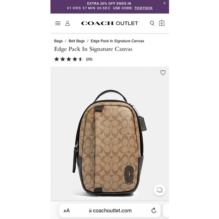 Coach Edge Pack In Signature Canvas 斜背腰包、背包 | 蝦皮購物