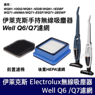 Electrolux 伊萊克斯 Well Q6 Q7 HEPA 濾網 海綿 濾棉 配件 吸塵器 WQ61 WQ71 濾心 | 蝦皮購物
