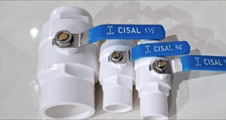 Putih 白色 Cisal PVC 球閥停止水龍頭 PVC 雪茄鐵手柄 | 蝦皮購物