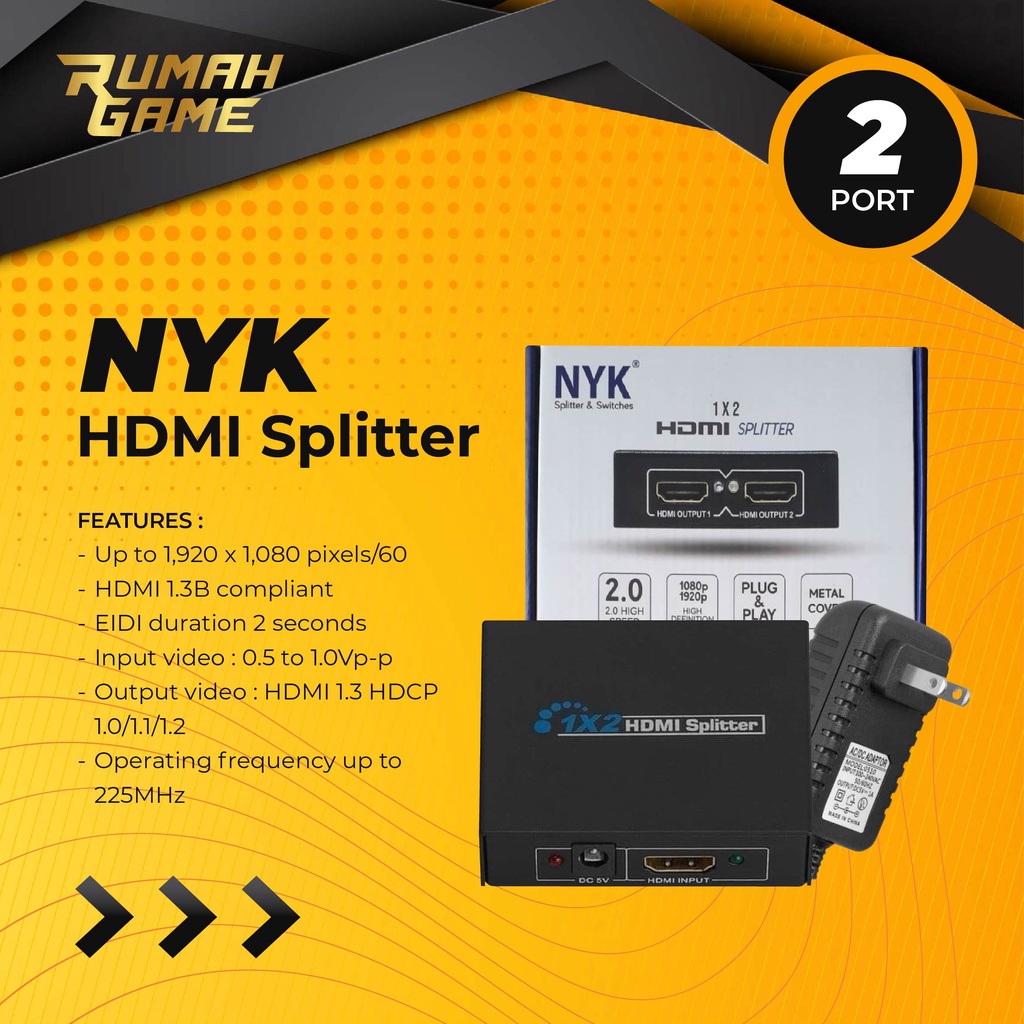 Hdmi 分配器 2 端口全高清 NYK 分配器 Hdmi 2 端口 | 蝦皮購物