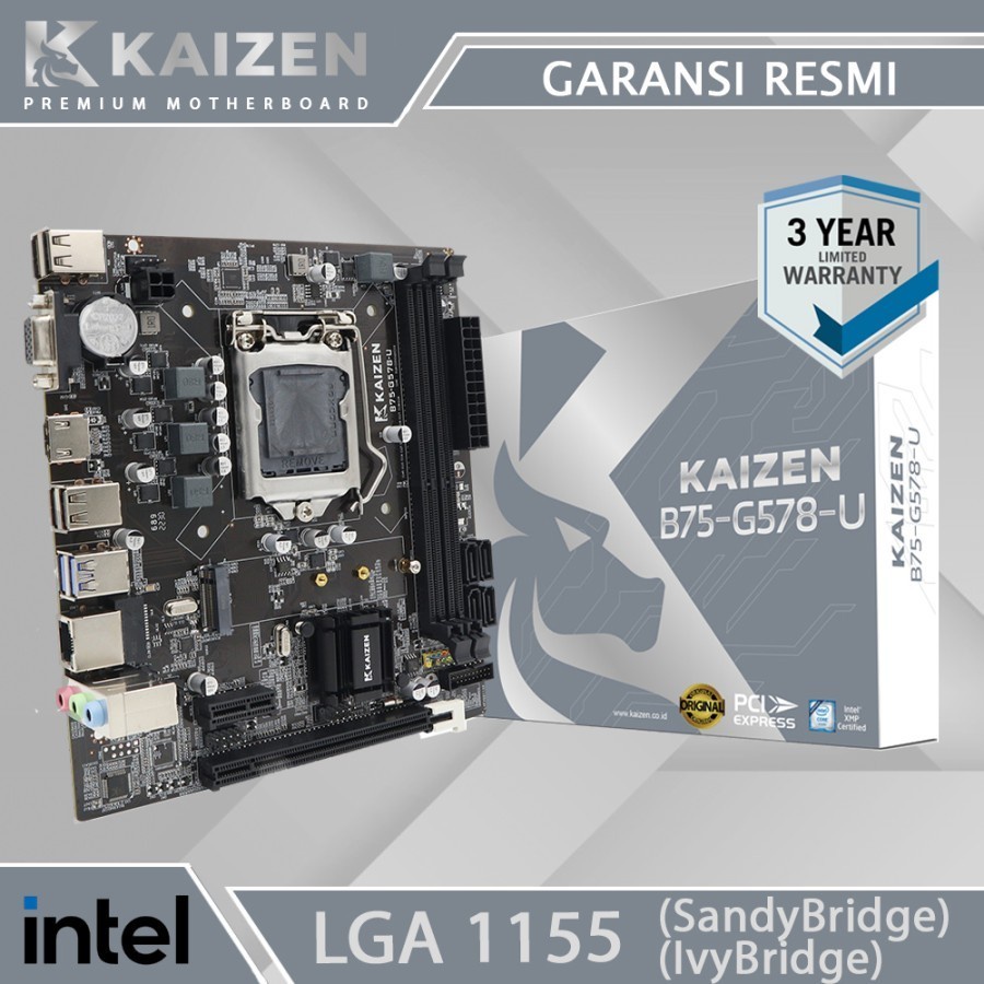 主板 KAIZEN B75 M.2 NVME LGA 1155 DDR3 B75 3年官方質保 | 蝦皮購物