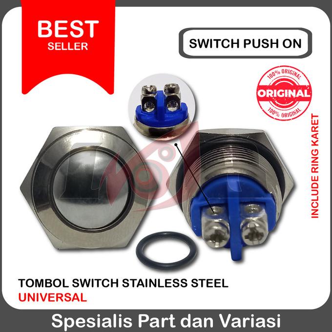 Tombol Push ON Switch 不銹鋼金屬喇叭開關按鈕 | 蝦皮購物