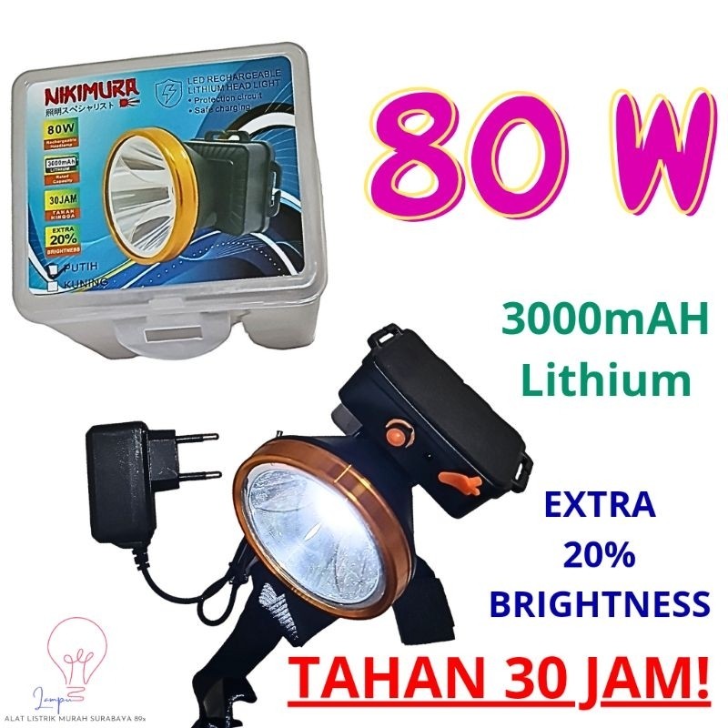 Putih Nikimura 白色 80W 頭燈 | 蝦皮購物