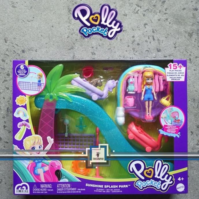 Polly Pocket Sunshine Splash Park 玩具套裝 Slidin Waterpark | 蝦皮購物