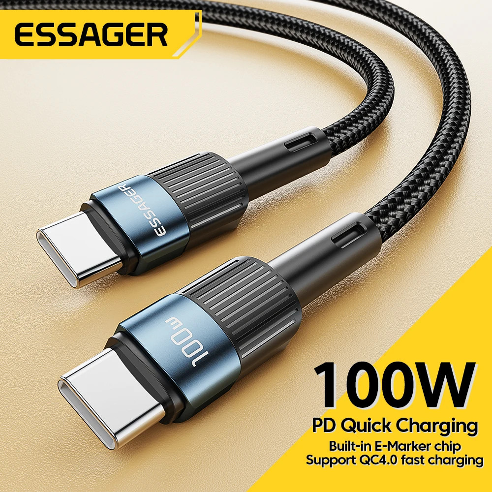 Etronik ESSAGER USB Type C 轉 Type C 數據線快充 QC 4.0 5A 100W ES- | 蝦皮購物