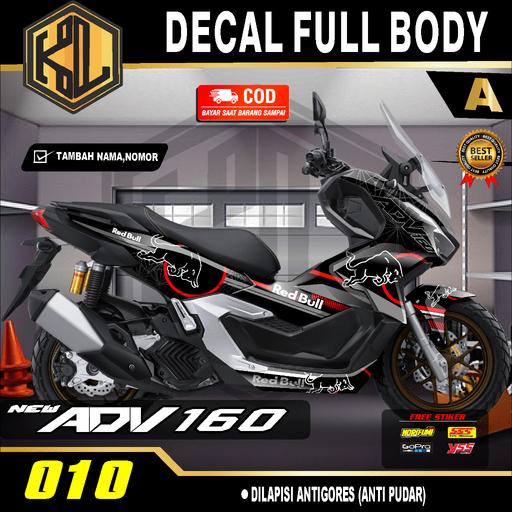 貼花貼紙全身變化本田 Adv 160-Dekal 貼紙 Adv 設計 RedBull RACING KL-010 | 蝦皮購物