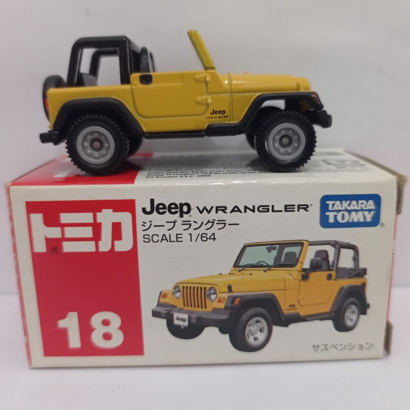 WRANGLER Tomica no 18 Jeep 牧馬人黃色壓鑄車 Takara tomy 常規兒童玩具 | 蝦皮購物
