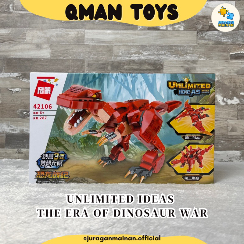 Qman Toys Like 拆裝積木積木教育兒童和成人無限思維版恐龍戰爭時代 | 蝦皮購物