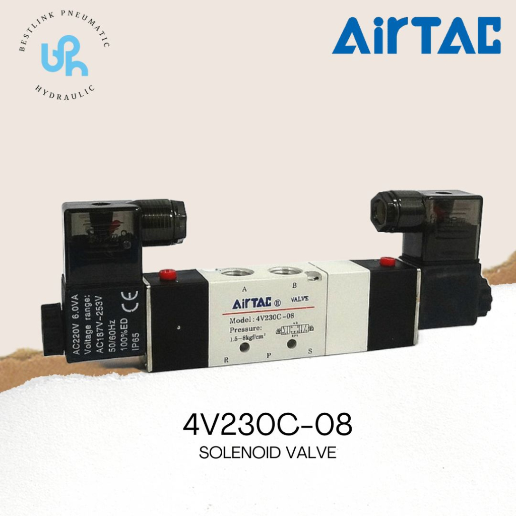 Airtac 4V230C-08 雙線圈電磁閥 | 蝦皮購物