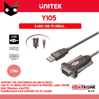Usb 轉串行電纜 1.5M Unitek Y105 RS232 1.5 米 Y-105 | 蝦皮購物