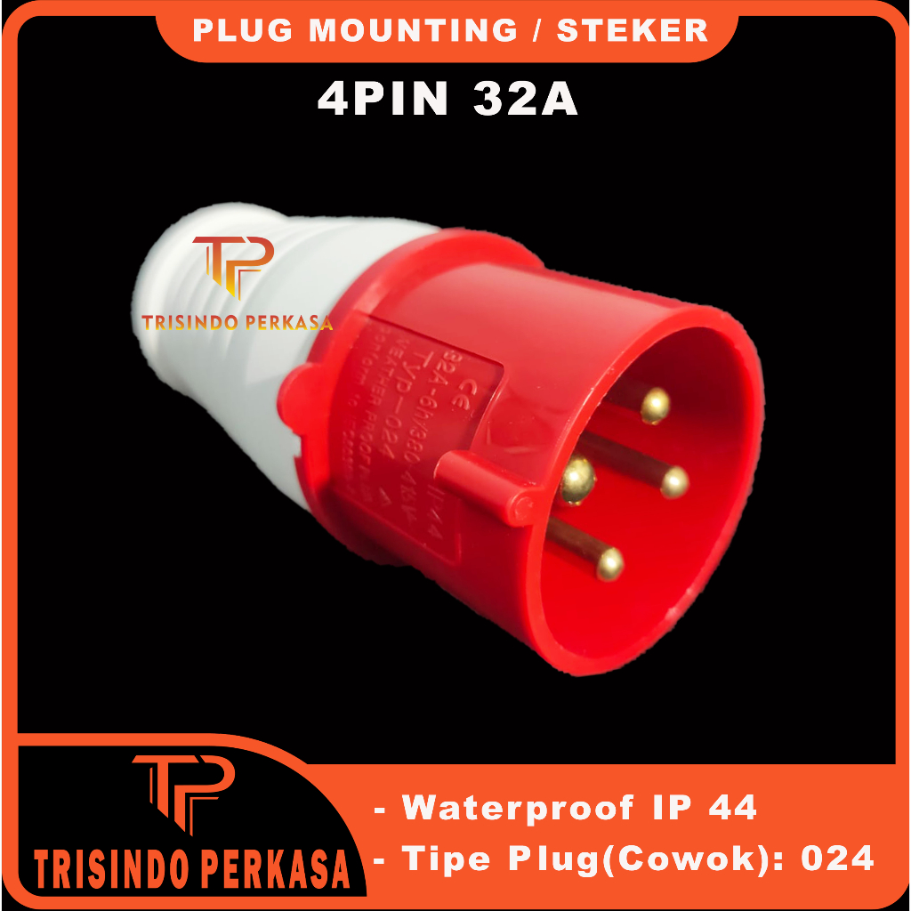 插頭安裝公插頭 4P 4 Pin 4Pin 32a 32 Ampere 024 IP44 工業插頭 4 英尺 4 英尺 | 蝦皮購物