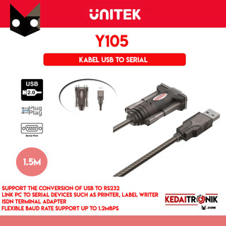Usb 轉串行電纜 1.5M Unitek Y105 RS232 1.5 米 Y-105 | 蝦皮購物