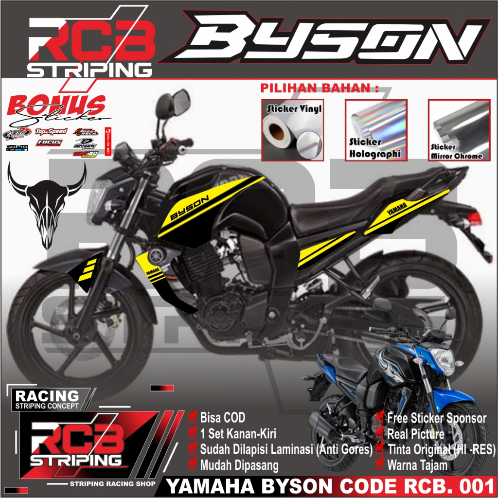 山葉 條紋 Byson Carb 變體貼紙條紋變體 Lis Yamaha Byson Carb 條紋全息圖 Byson | 蝦皮購物