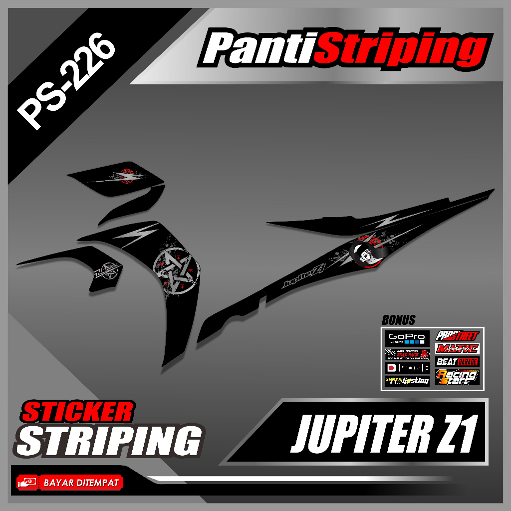 最新透明條紋貼紙 Jupiter Z1 變化列表女士 Santanic Viral and Cool | 蝦皮購物