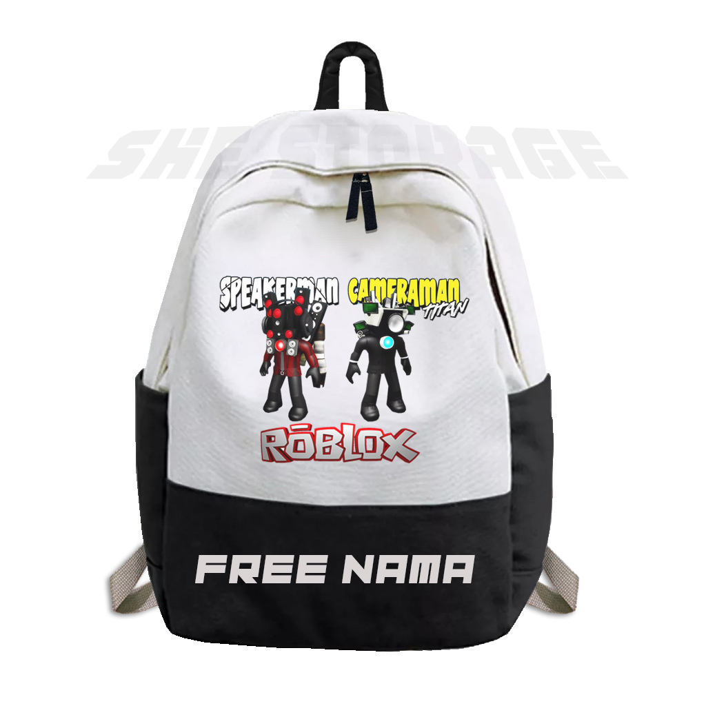 Skibidi 兒童背包廁所揚聲器相機 ROBLOX 免費姓名打印 | 蝦皮購物