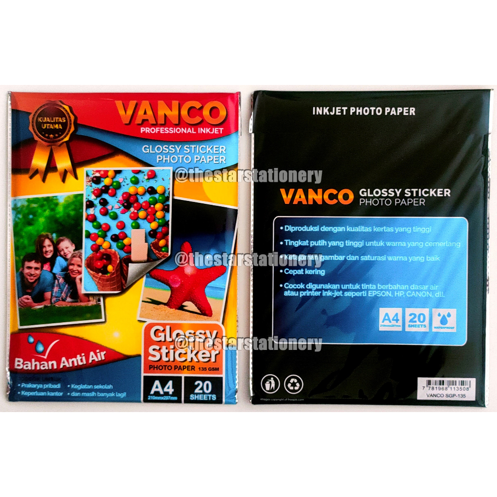 批發 Vanco 光面相紙 SGP-135 A4 135 Gsm 光面貼紙相紙 | 蝦皮購物
