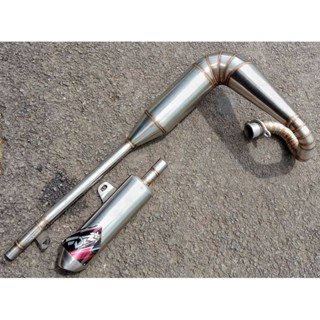 SUZUKI 鈴木 TS100 EXHAUST 標準模型 Stenlis 原裝乾式賽車排氣 | 蝦皮購物