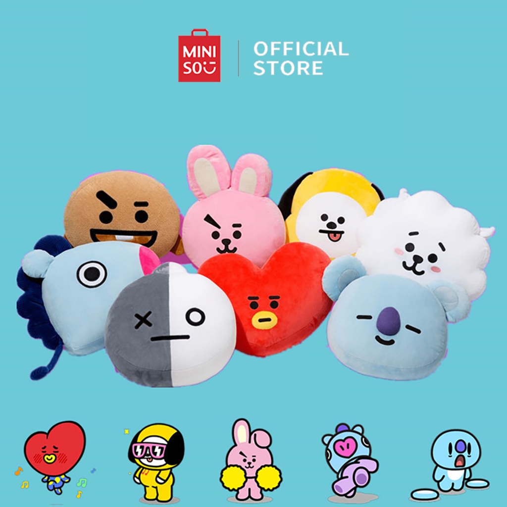 Miniso x BT21 系列娃娃沙發墊 40CM 頭枕 16 英寸椅墊 RJ COOKY SHOOKY MANG K | 蝦皮購物