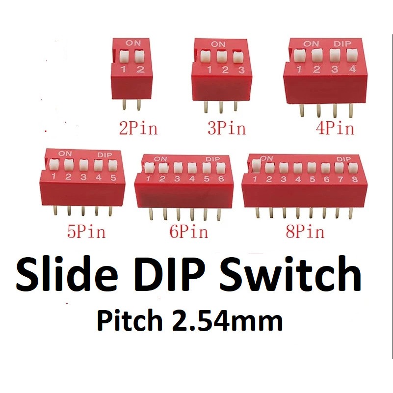 SLIDE 開關 DIP 開關 2.54mm 2pin 3pin 4pin 5pin 6pin 8pin 滑動 | 蝦皮購物
