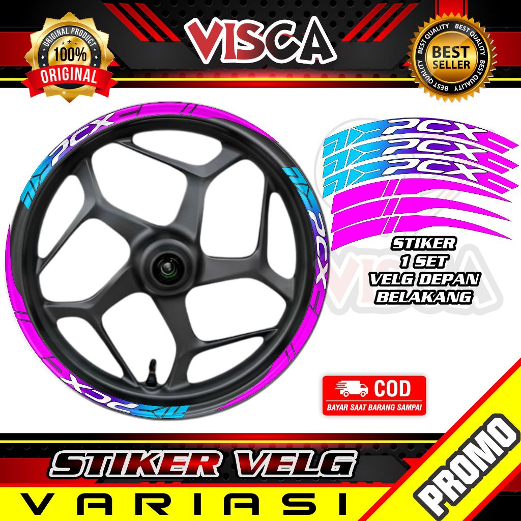 貼紙輪輞貼紙 Velk 貼紙切割輪輞貼紙 Velk 摩托車 Pcx Chameleon2 | 蝦皮購物