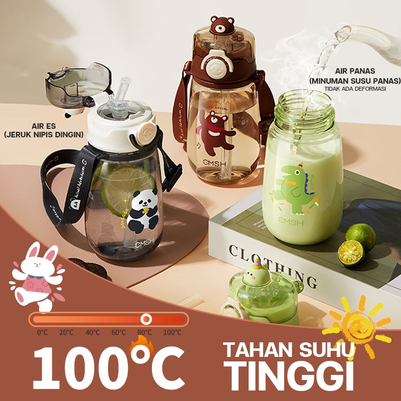 Cmsh 0516 兒童飲水瓶 500ml 不含 BPA 帶防漏 Tritan 防漏帶 | 蝦皮購物