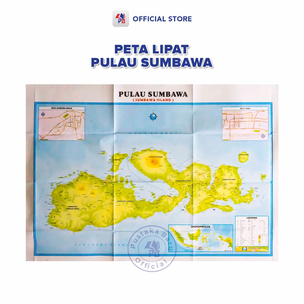 Sumbawa Island Map 折疊地圖 Sumbawa Island Sheet | 蝦皮購物