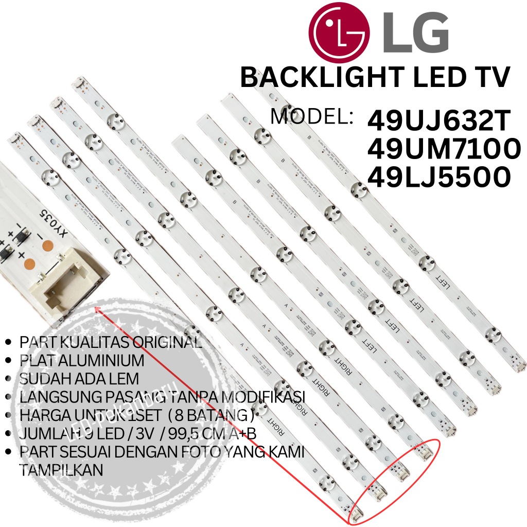 背光 LED 電視 LG 49inc 49UJ632 49UJ632T 49UJ 632 燈 BL 9K 3V | 蝦皮購物