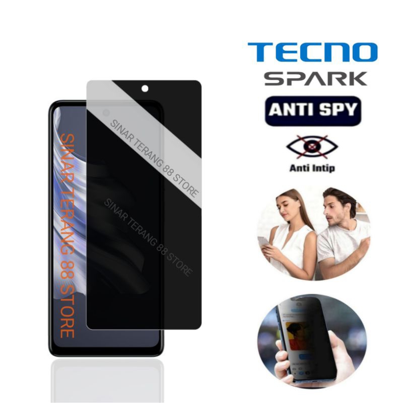 Layar HITAM 鋼化 Galss Anti Spy Tecno Spark 10 Spark 10 Nfc Sp | 蝦皮購物