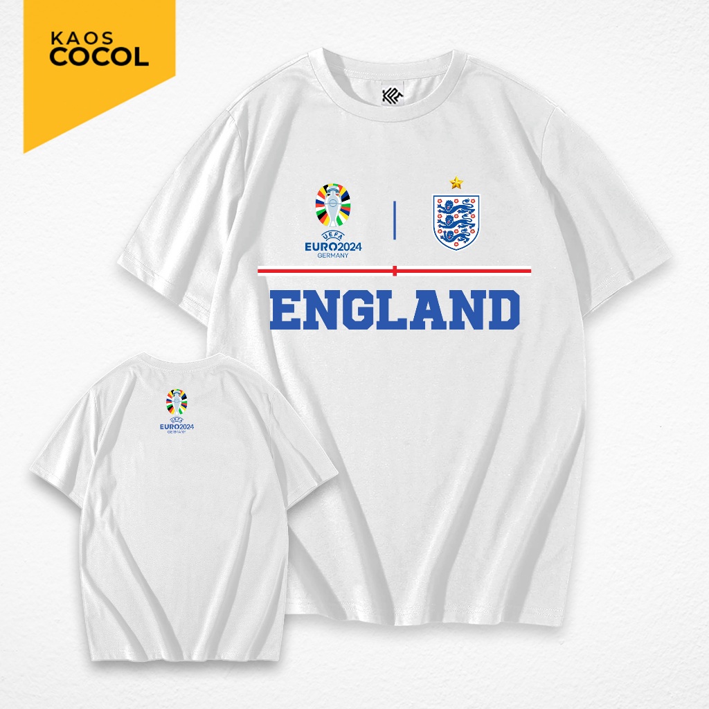 Cocol Store England Euro 2024 團隊球襯衫精梳 20 年代厚材料 | 蝦皮購物