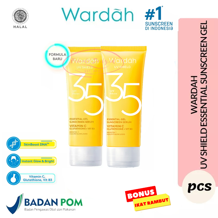 Wardah Twin Pack UV Shield Essential 防曬凝膠 SPF 35 PA 40ml 面部防 | 蝦皮購物