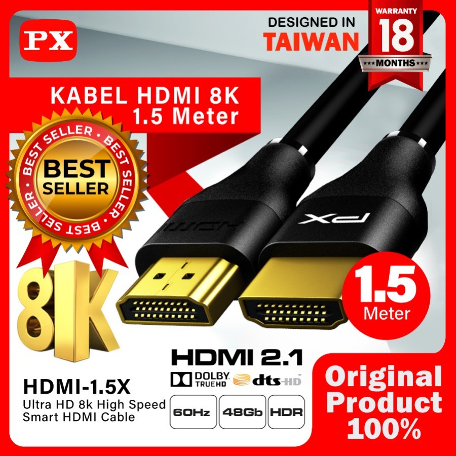 Px HDMI-1.5X HDMI 線 2.1 高速超高清 8K HDR HDMI 線 1.5M | 蝦皮購物