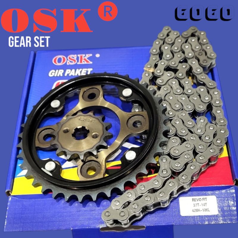 齒輪組 ROVO FIT OSK GIR 一套 OSK 鏈條套件 OSK REVO FIT 428H-106L 37T- | 蝦皮購物