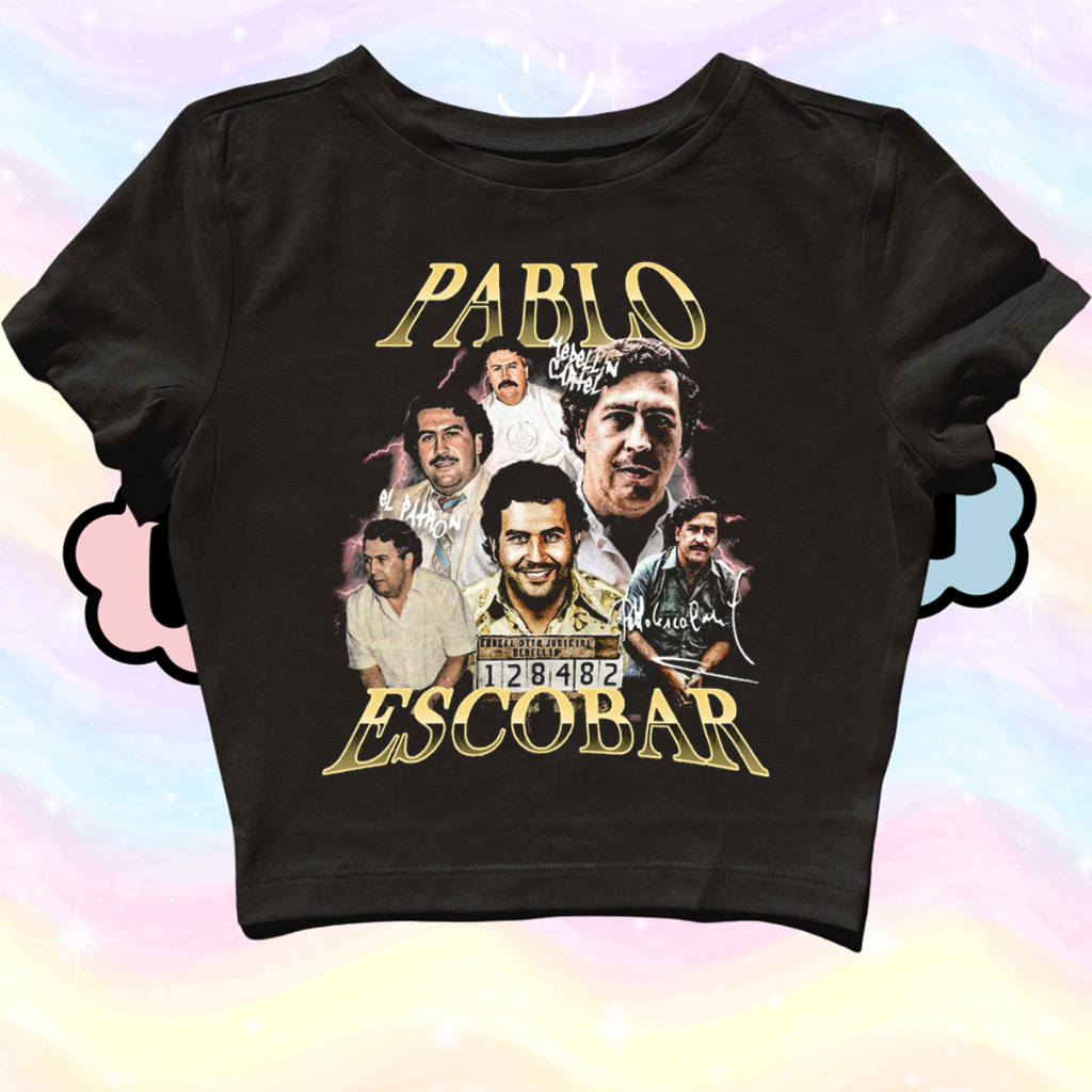 Starperson CROP TOP PABLO ESCOBAR BOOTLEG GRUNGE Y2K 金屬復古美學樂 | 蝦皮購物
