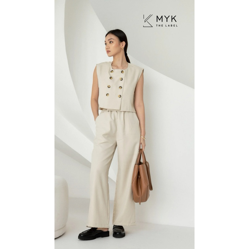 Myk.thelabel Elle Set Vest pants Set Vest pant Women 最新款女士西裝 | 蝦皮購物