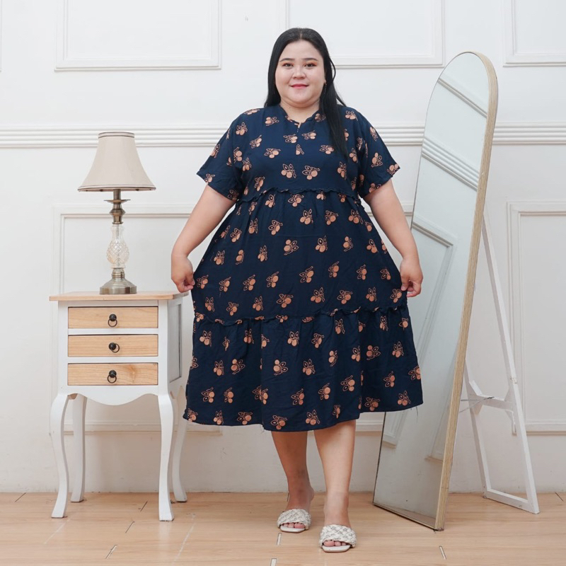 Daster JUMBO RAYON LD 130 合身 BB 100KG-JUMBO RAYON LD 130 短袖連 | 蝦皮購物