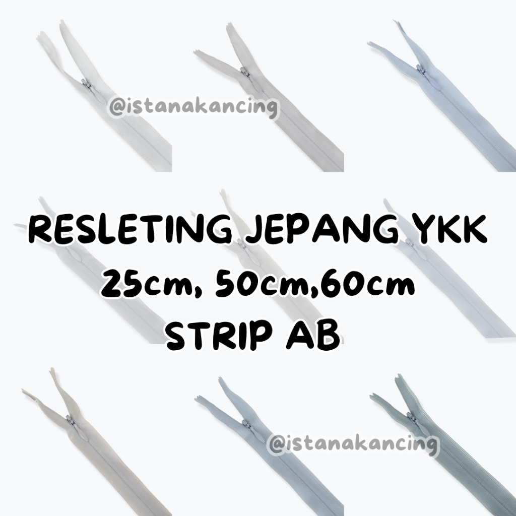 日本拉鍊 YKK 尺寸 25cm 50cm 60cm 原裝 YKK 高級拉鍊日本條 AB Istana Kancing | 蝦皮購物