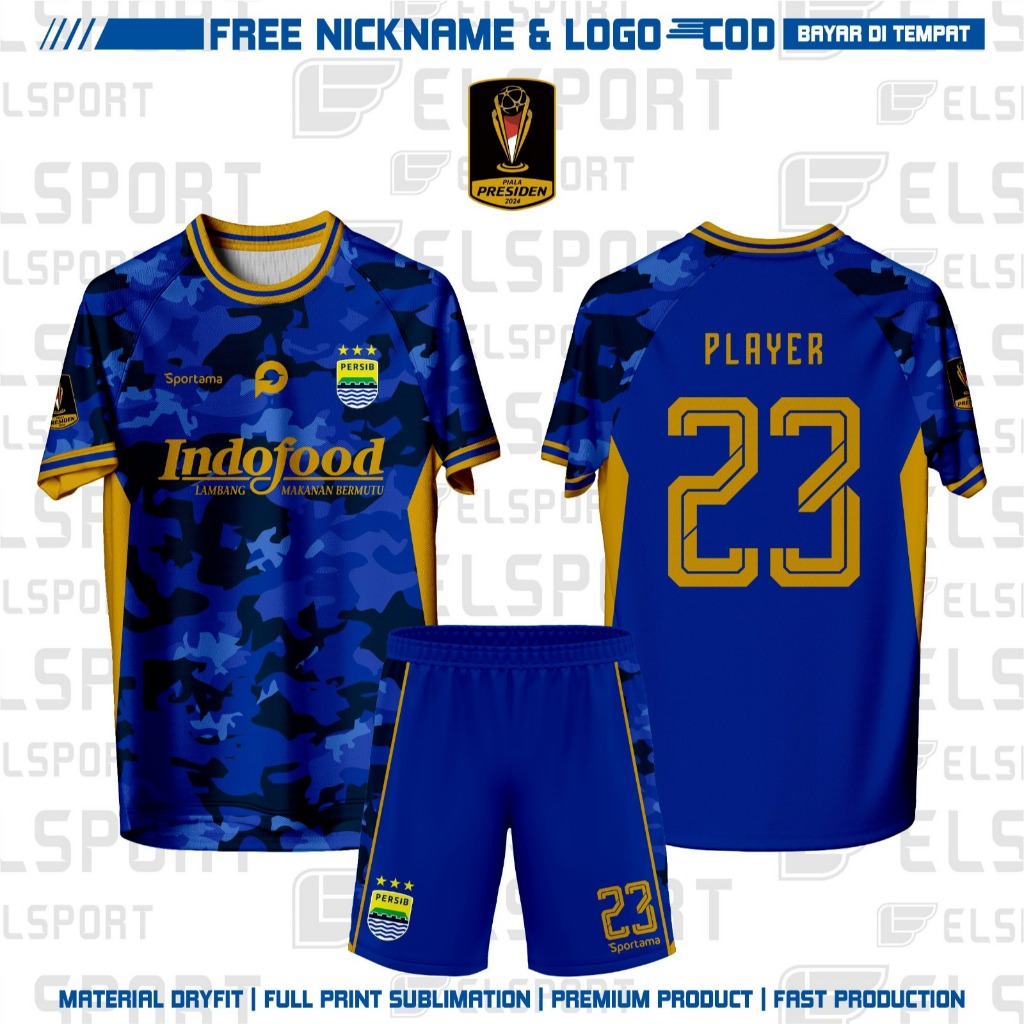 2024 年最新的 Persib 萬隆總統杯球衣全印免費郵寄姓名和後退號碼 蝦皮購物