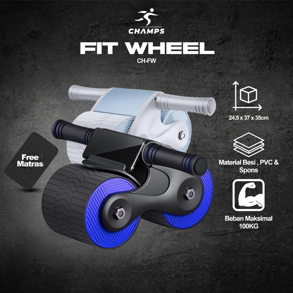 Champs Ab Fit Wheel Roller 自動回彈腹部核心俯臥撑板輪運動腹部鍛煉 | 蝦皮購物