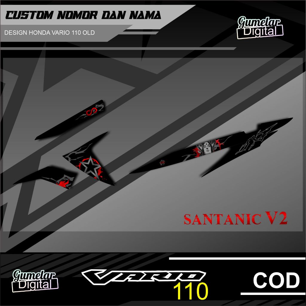 簡單剝離 HONDA VARIO 110 FI LADY SANTANIC V2 已剪了 Just Paste It | 蝦皮購物